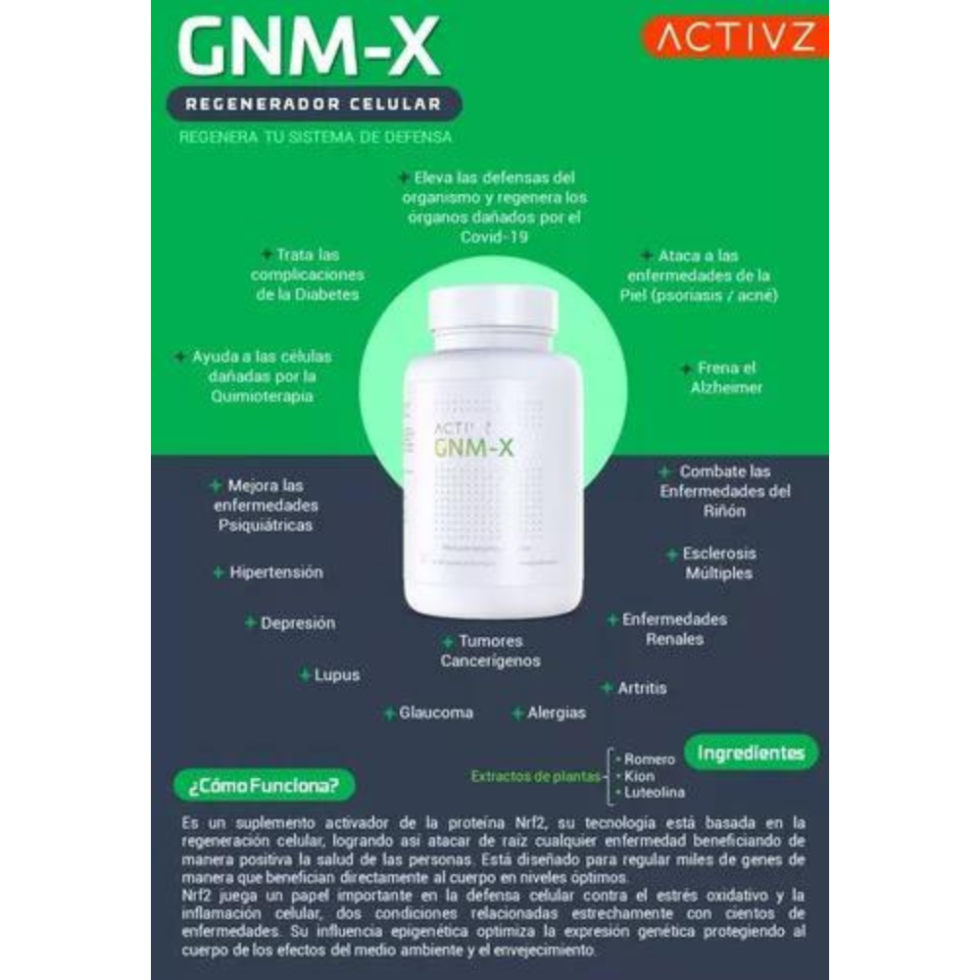 GNM-X Activador de NRF2 de Activz - Vitaminas Peru